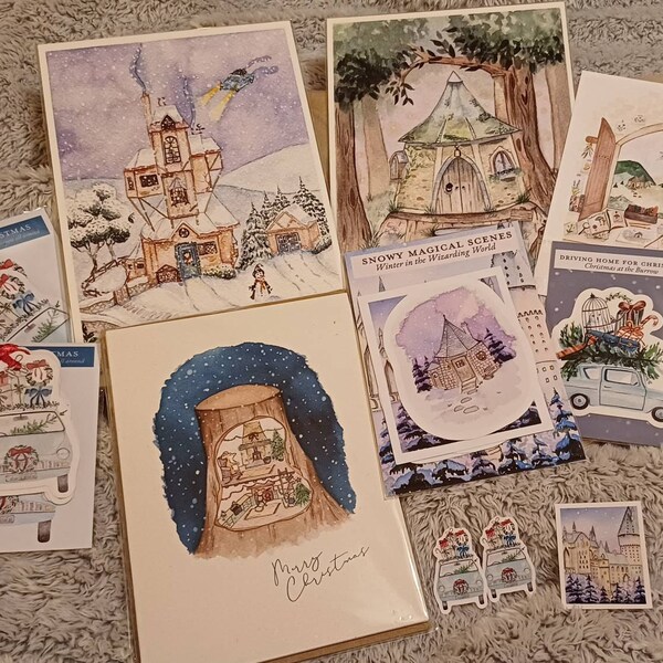 Christmas at the Burrow Card, Christmas Card, Magical Christmas Card ...