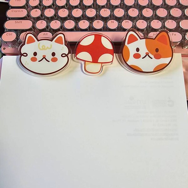 Crème the Cat - Acrylic Clip | Clear Acrylic, Binder Clip, Paper ...