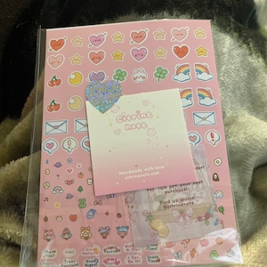 Cherry Kitty Stickers Cute Pink Cat Deco Sticker Sheet Sakura - Etsy