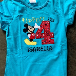 Mickey Mouse Yippee I'm Three Personalized Birthday Shirt - Etsy