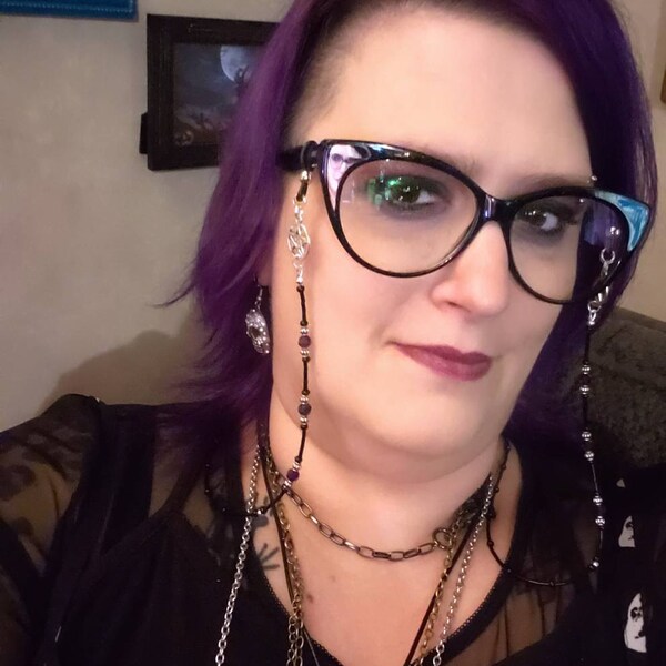 Gothic Pentagram Eyeglass Chain, Witch Eyeglass Chain, Beaded Cord, Now ...