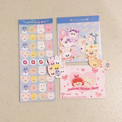 Stray Kids SZKOO Sticker Flakes 16 Flakes & SKZOO Heart Sticker Sheet k ...