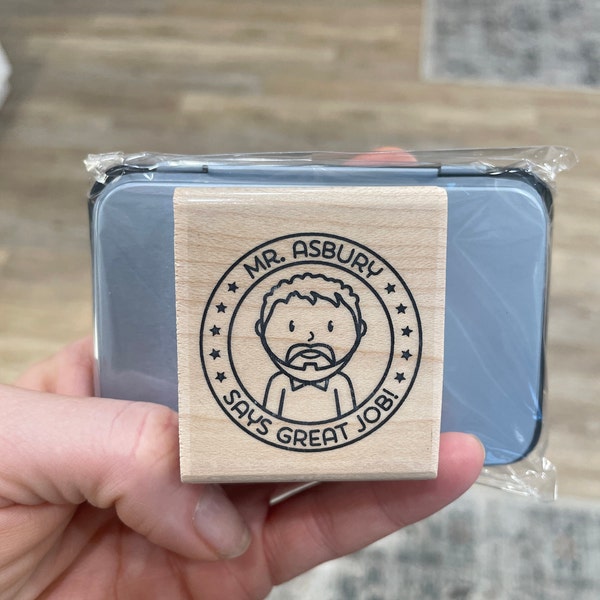 Personalized Male Teacher Rubber Stamp | Custom Classroom Design ...