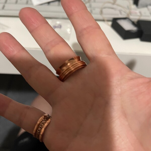 Copper Ring Set 3, Stacking Rings Copper, Textured Rings, Dandelions ...