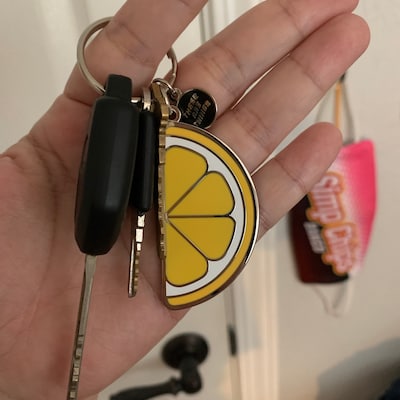Lemon Enamel Keychain - Etsy