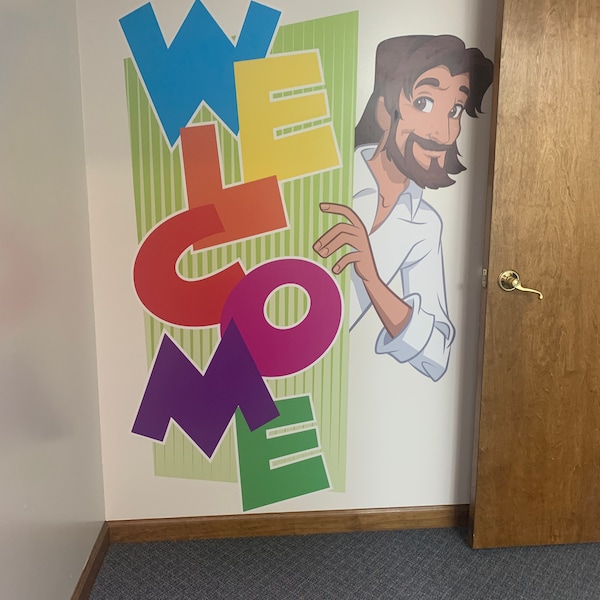 Sunday School Welcome Wall Decal: Jesus Decor - Etsy