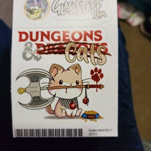 Dungeons and Cats Dnd Sticker Dnd Gift GM Dungeons & - Etsy
