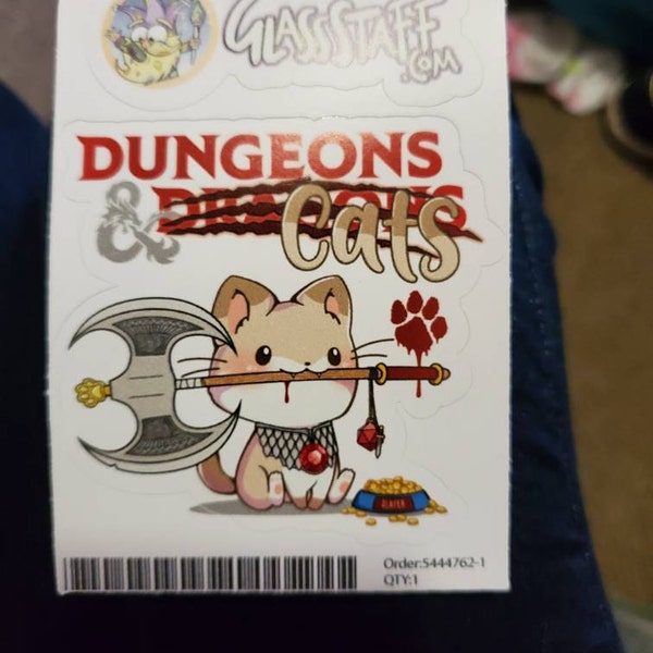 Dungeons and Cats Dnd Sticker | Dnd Gift | GM | Dungeons & Dragons ...
