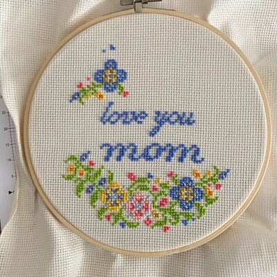 Mom Cross Stitch Pattern, Modern Cross Stitch, Mum Cross Stitch ...