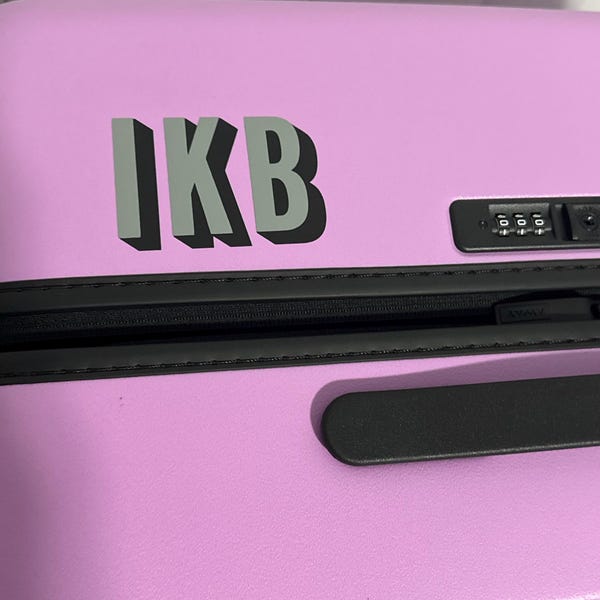 Luggage Sticker, Double Layer Vinyl Monogram Decal Sticker, Monogram ...