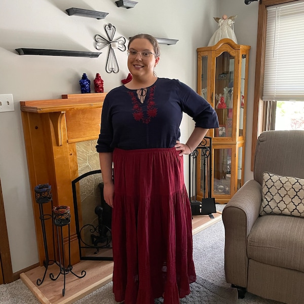 Mexican Maxi Skirt. Mexican Colorful Skirt. Traditional Long Skirt ...