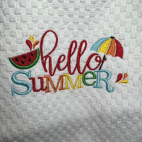 Hello Summer Embroidery Design, 4 Sizes, Instant Download - Etsy