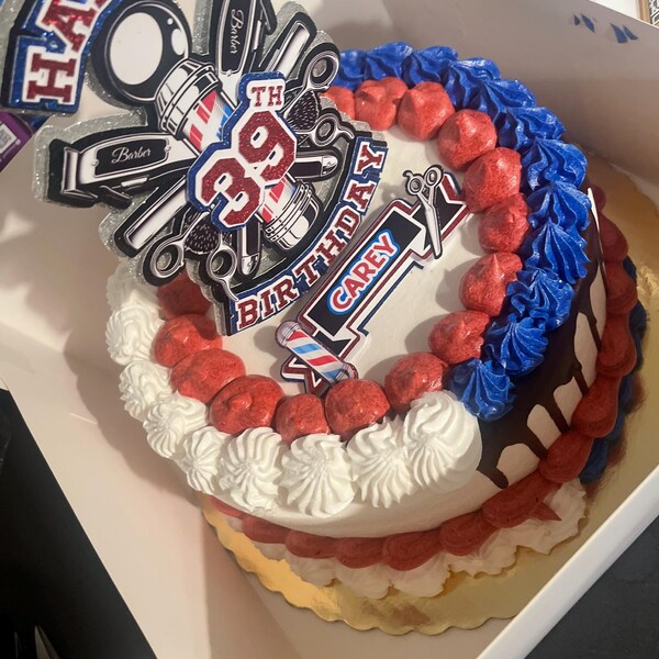 Barber Themed Cake Topper - Etsy