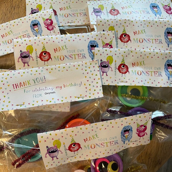Make Your Own Monster Tag PRINTABLE, Make A Monster Bag Topper Label ...