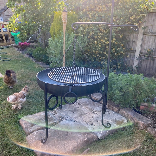 Blacksmith Made Fire Pit, Large, Big, Handmade, BBQ, Outdoor Cooking ...