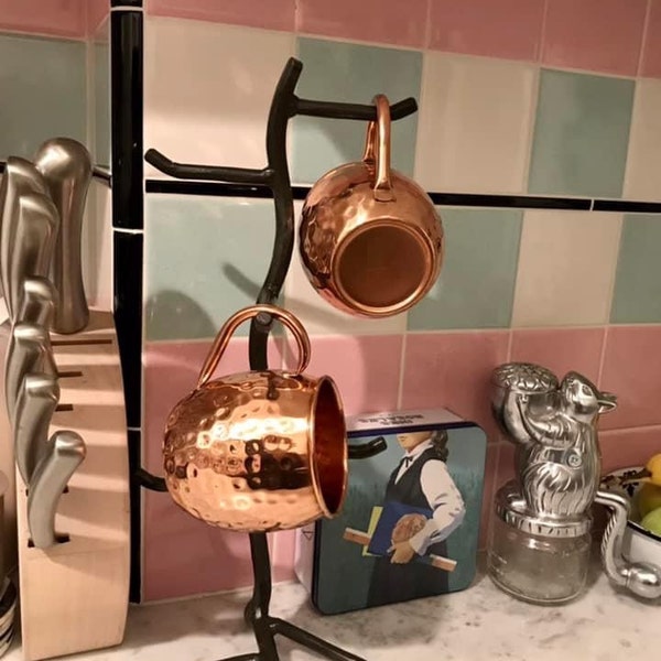 Iron Mug Tree – Holds 6 Mugs – Twig – American Made by Urban Forge ...