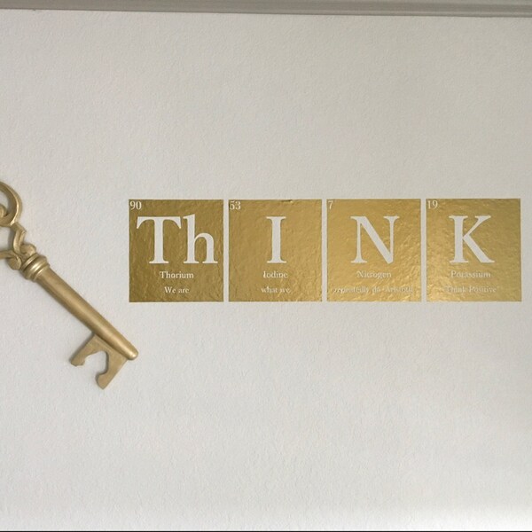 Think""with Quote"" Periodic Table Elements Vinyl Wall Decal Sticker ...