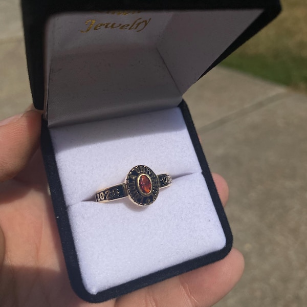 Customized Sterling Silver Womens High School Class Ring Gem Collection ...