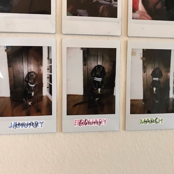 Layered Colorful Month Stickers || Script Month Labels for Planners ...