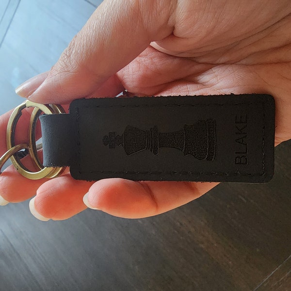 Chess Leather Keychain - Etsy
