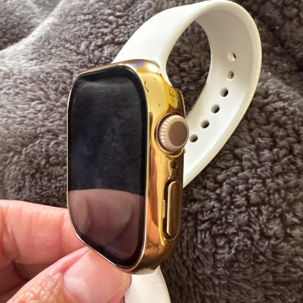 14k Yellow Gold Apple Watch Case W/glass Screen Protector 14k Yellow ...