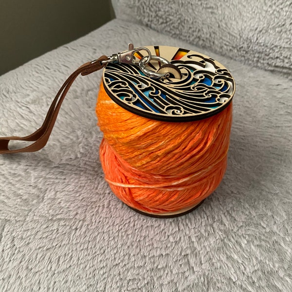 Customizable Wristlet Yarn Holder Carousel Sakura Crochet Knitting Yarn ...