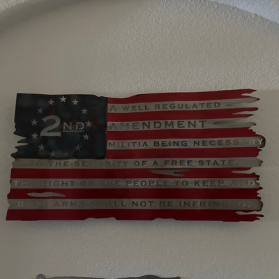 Second Amendment Flag, 2A American Flag, Metal Flag, Metal Wall Decor ...