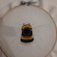 Bee: Hand Embroidery Pattern. Thread Painting Tutorial. PDF Digital ...