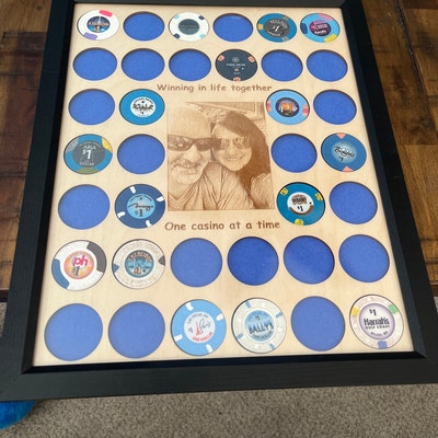 Photo Engraved Poker Chip Display Frame Insert Fits 36 Harley or Casino ...
