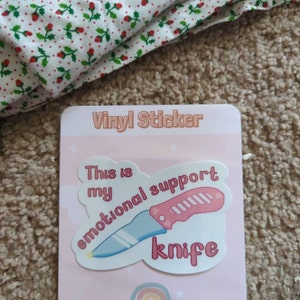 Emotional Support Water Bottle Sticker, Funny Stickers for Women, Pink ...