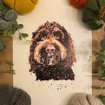 Chocolate Cockapoo. Print Watercolour.chocolate Cockapoo Art,cockapoo ...