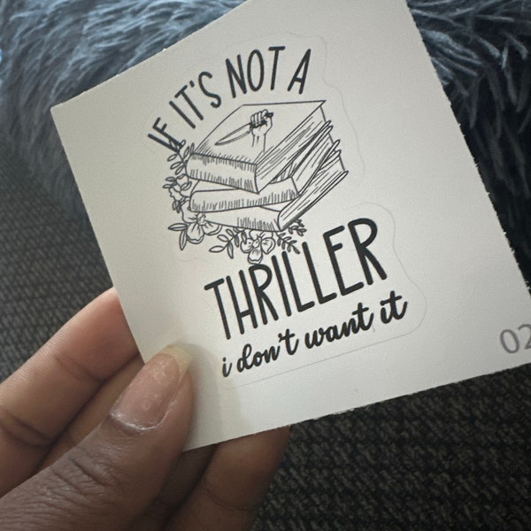 Thriller Book Sticker, Thriller Reader Sticker, Mystery Book Sticker ...
