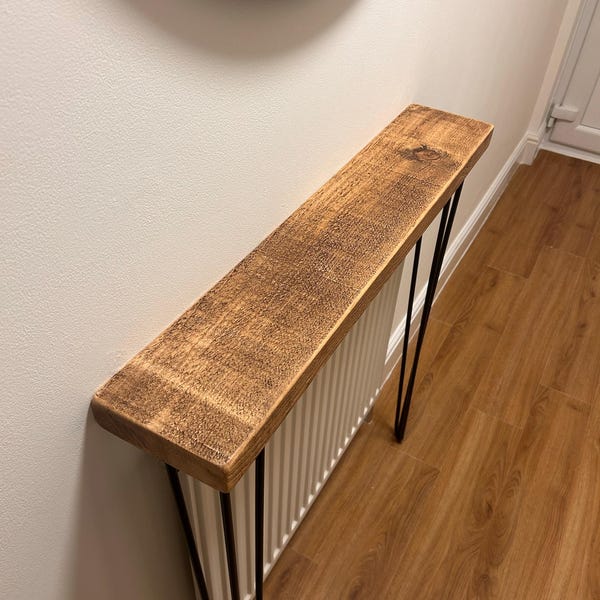 Omni Rustic Console Table With Black 3 Pin Hairpin Legs. (hallway Table ...