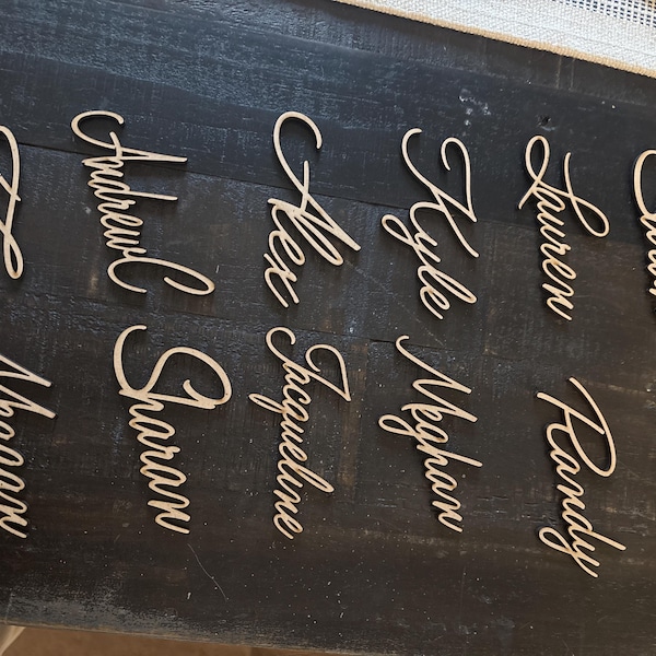 MDF Laser Cut Names | Wedding Place Names | Table Decoration - Etsy