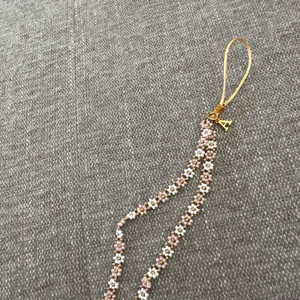 Phone Chain With Initial, Personalized Phone Strap, Daisy Chain ...