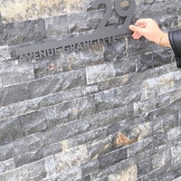 Modern House Numbers Hidden Fixings Floating House Numbers Black Silver ...