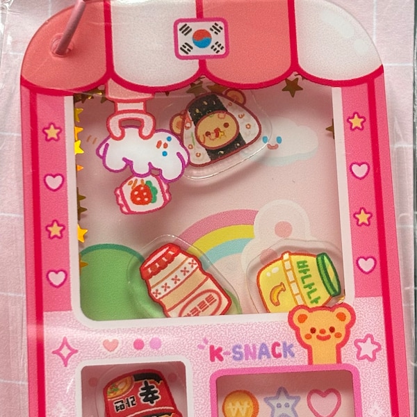 K-snack Claw Machine Shaker Keyring Korean Keychain, Charms, Kawaii ...
