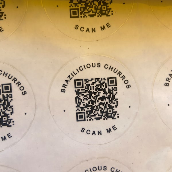 Custom QR Code Package Brand Name Stickers Sheet, Custom Text Stickers ...