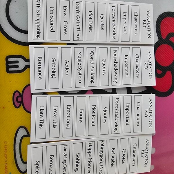 Annotation Key Bookmark for Tabs | Guide | Fantasy, Romance, Thriller ...