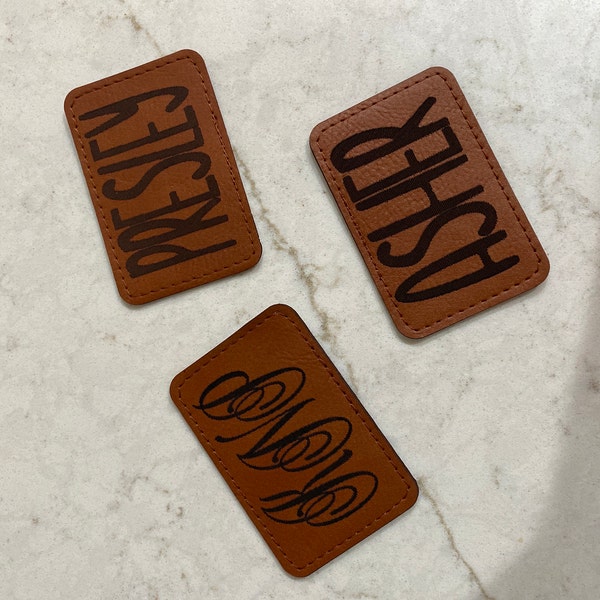 Blank Leather Hat Patches, Rectangle Laserable Leatherette Patch With ...