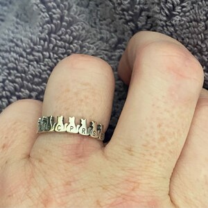925 Silver Cat Family Ring,cat Ring,cat Lover Gift,animal Ring,family ...