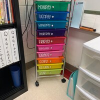 Classroom Labels, Rolling Cart Labels, Rainbow Cart Labels, Rolling ...