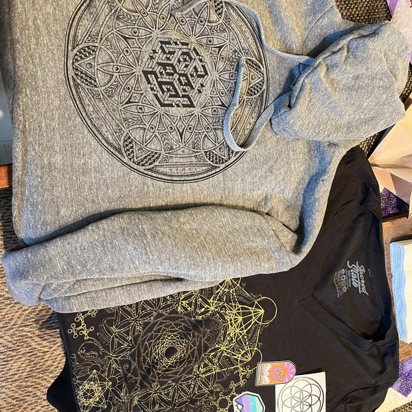 The Veil Crop Hoody ~ Sustainable Eco Friendly ~ Sacred Geometry Hoody ...