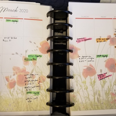 Monthly Disc-bound Printed Calendar Refill custom Date - Etsy