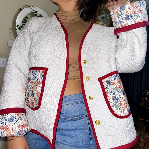 Quilted Jacket Sewing Pattern, Quilt Patchwork Jacket Sewing Pattern, Quilted Coat, PDF Pattern ...