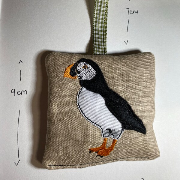 Raw Edge Applique Design 'puffin' Lavender Bag - Etsy