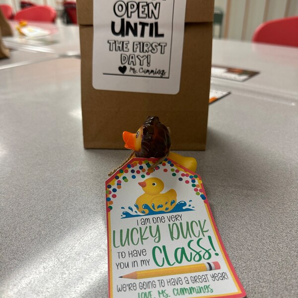 Lucky Duck Back to School Gift Tag: Editable Printable (2.75x4") - Etsy