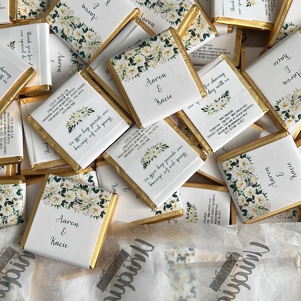 Hajj Mubarak Personalised Chocolate Party Favours Handmade Square Umrah ...