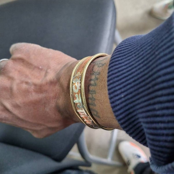 Mantra Bracelet, Hindu Brass & Copper Bracelet Wrist Band Kada God ...