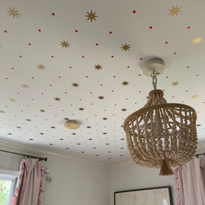 Gold Star Ceiling Decals. Geometric Wall Decor. Gold Vinyl Decals ...